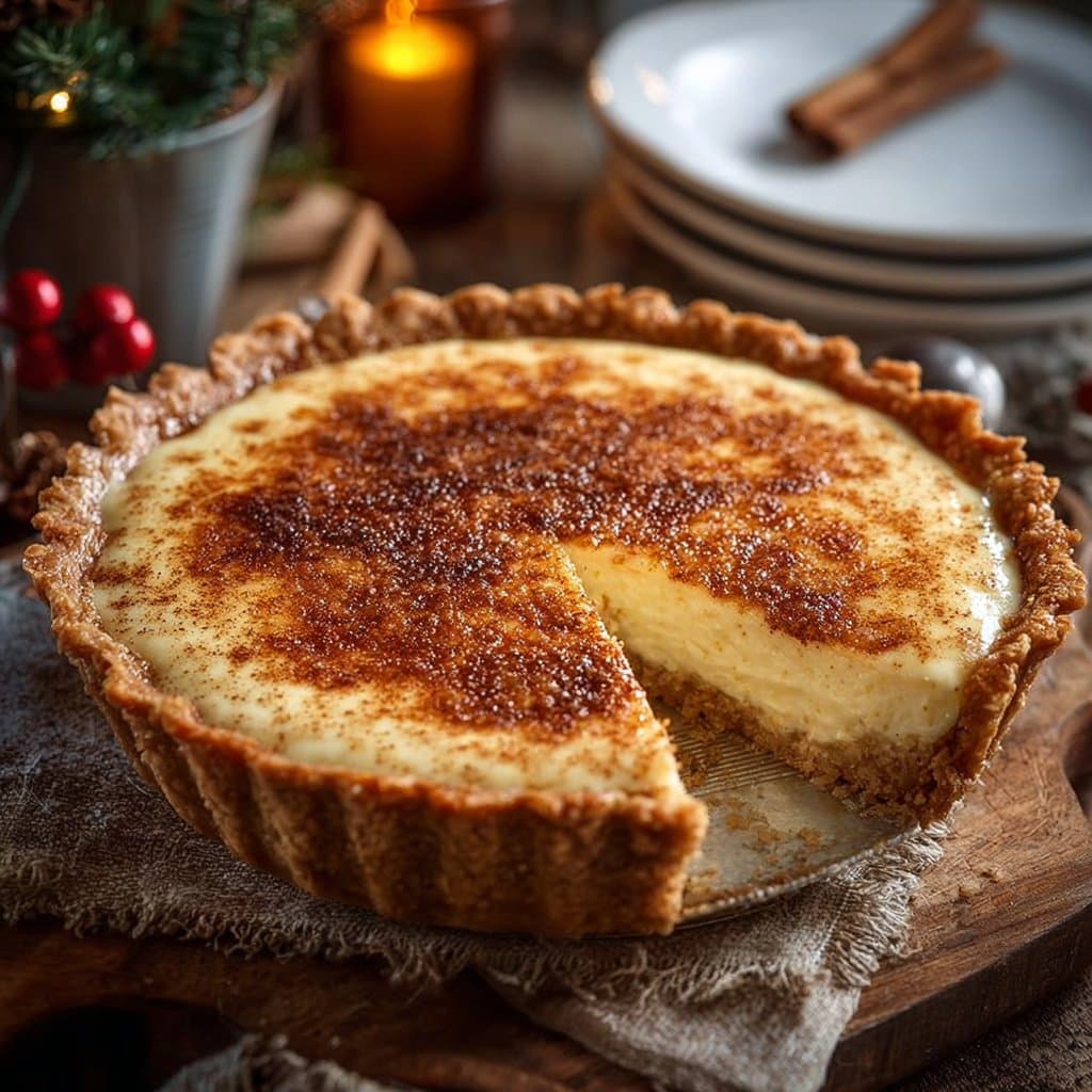Christmas Eve Cinnamon-Vanilla Custard Pie